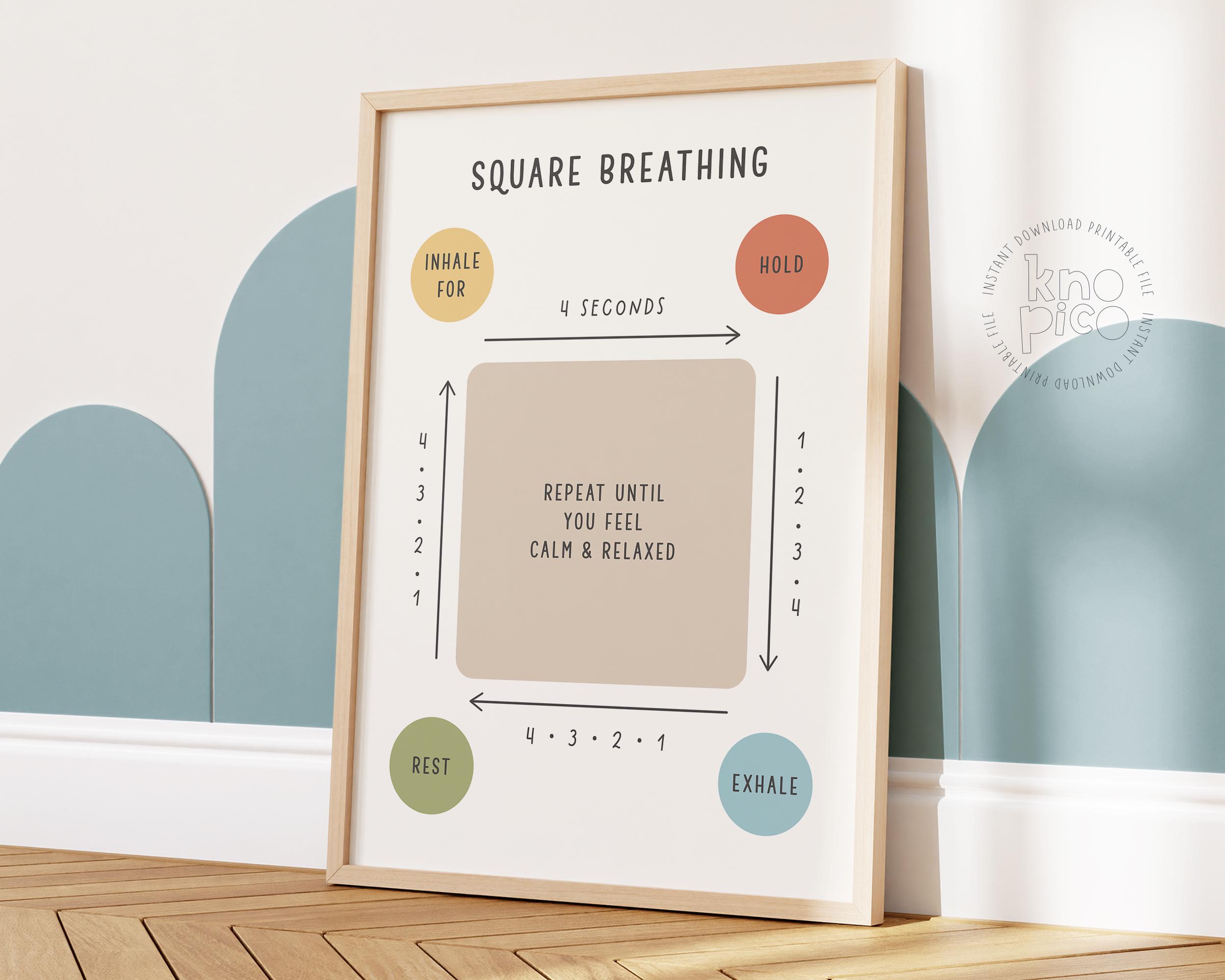 Square Breathing Poster: Mindful Breathing Guide for Kids | Box ...
