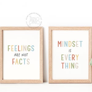 Feelings & Mindset Posters Set | Emotional Learning Wall Art for Kids ...