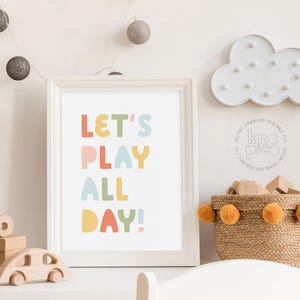 Playroom Decor Printable Poster With Rainbow Daily Affirmations for ...