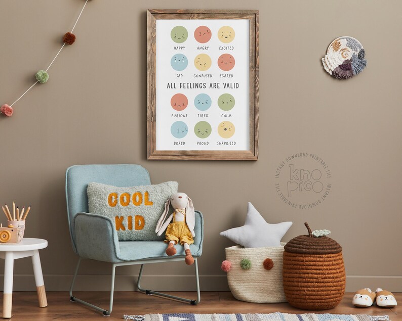 Rainbow Emotions Poster for Kids - Feelings Are Valid | Words of ...