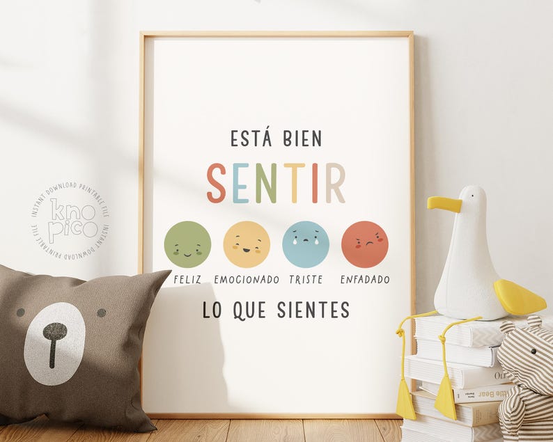 Spanish Emotional Regulation Poster for Kids: Mental Health Decor for ...