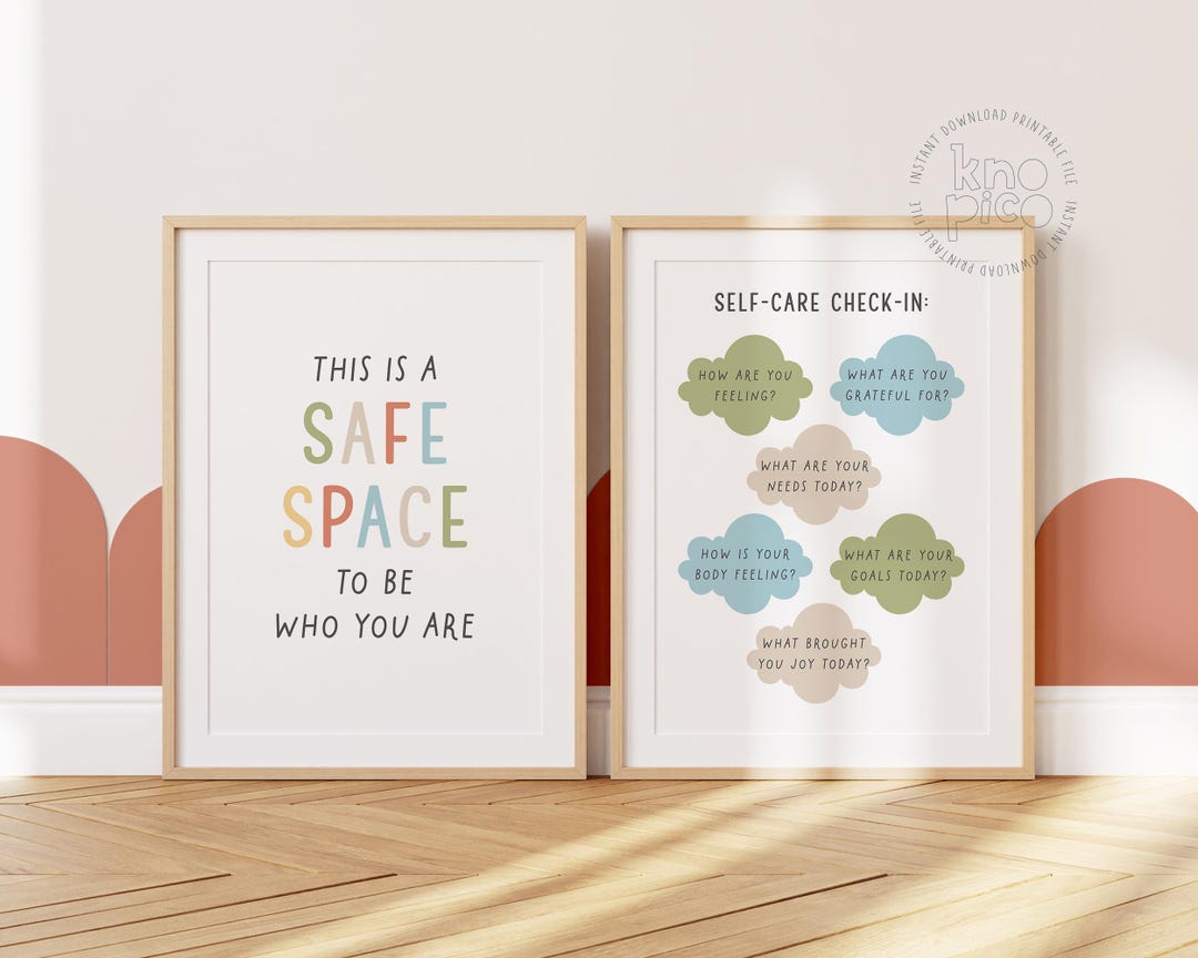 Safe Space & Self-care Check-in Set of Posters | My Feelings and ...