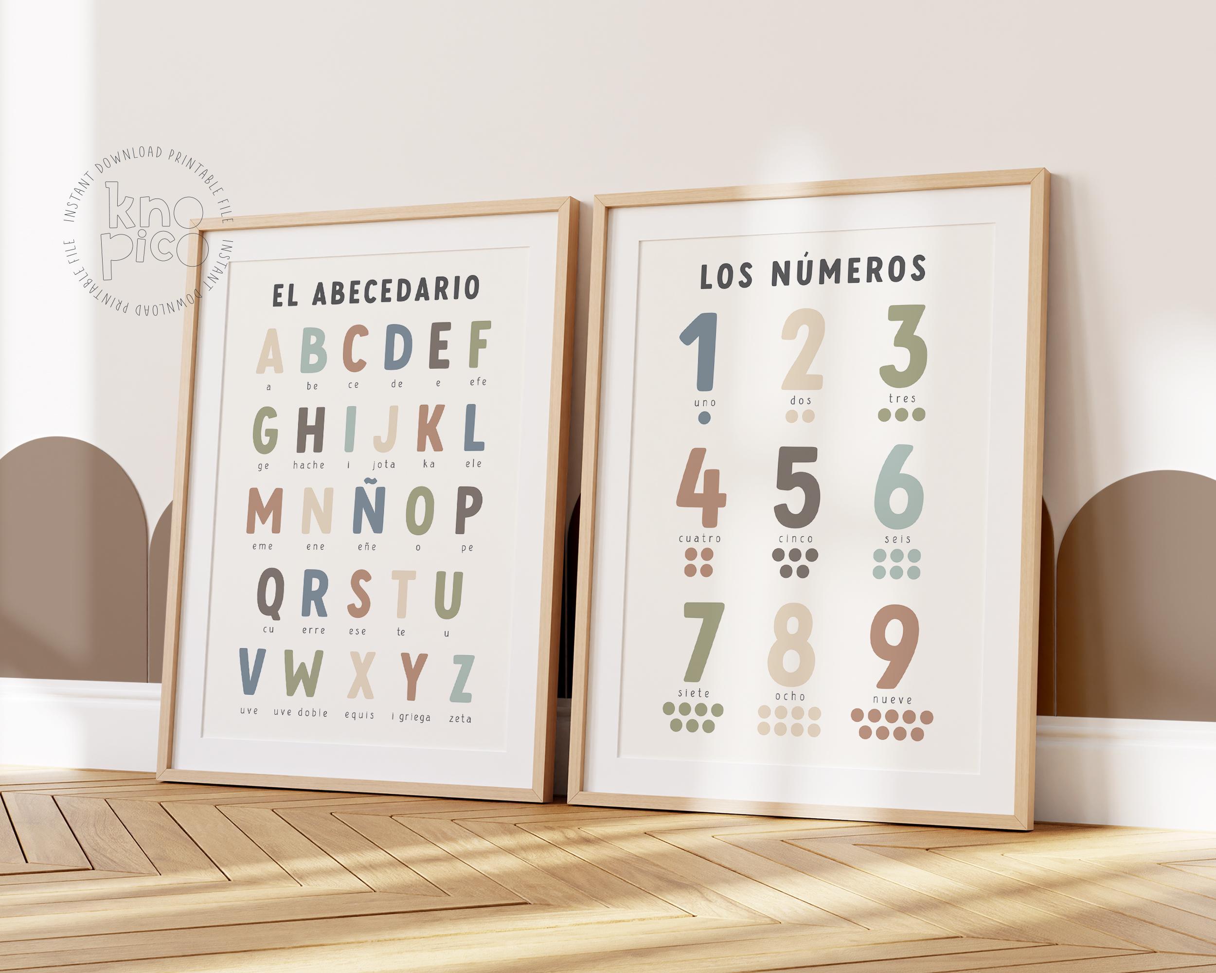 Spanish Alphabet and Numbers Poster Poster Set | Bilingual Printable ...