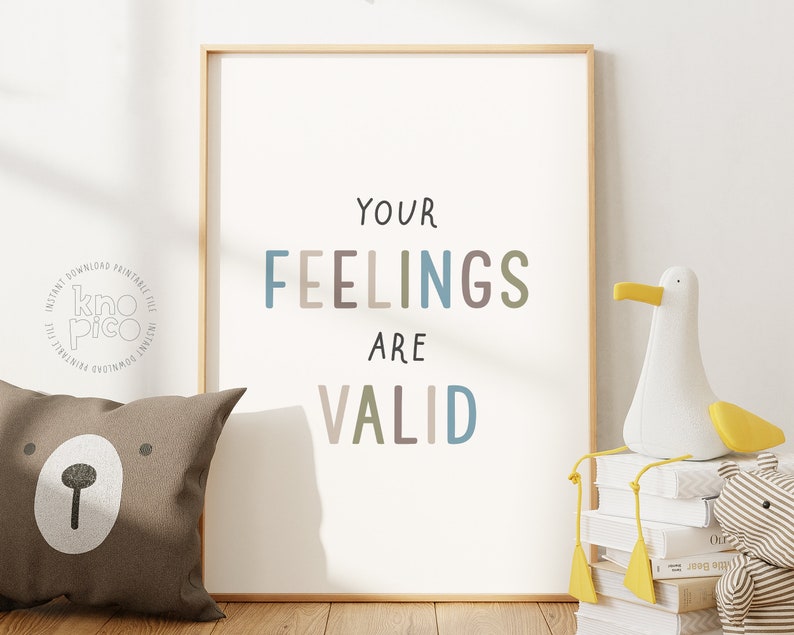Your Feelings Are Valid: Emotions Poster for Kids | Learning Emotions ...