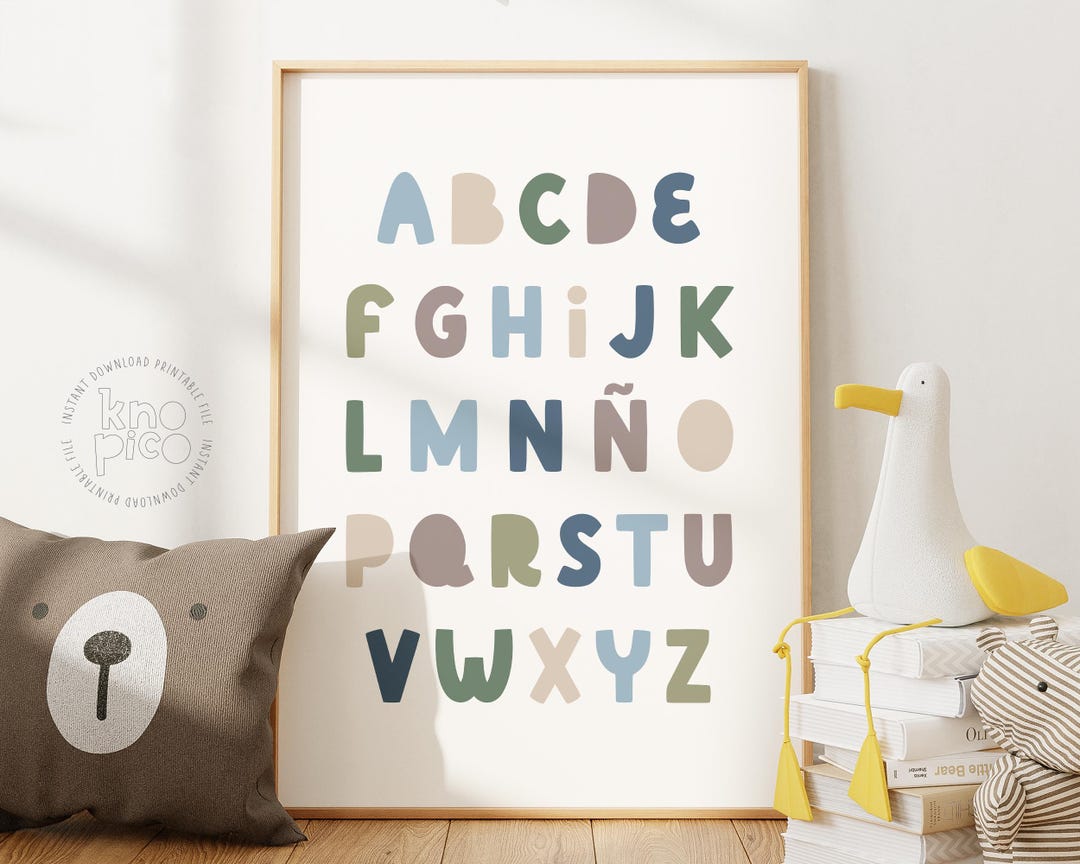 Spanish Alphabet ABC Wall Art - Bilingual Printable for Spanish ...
