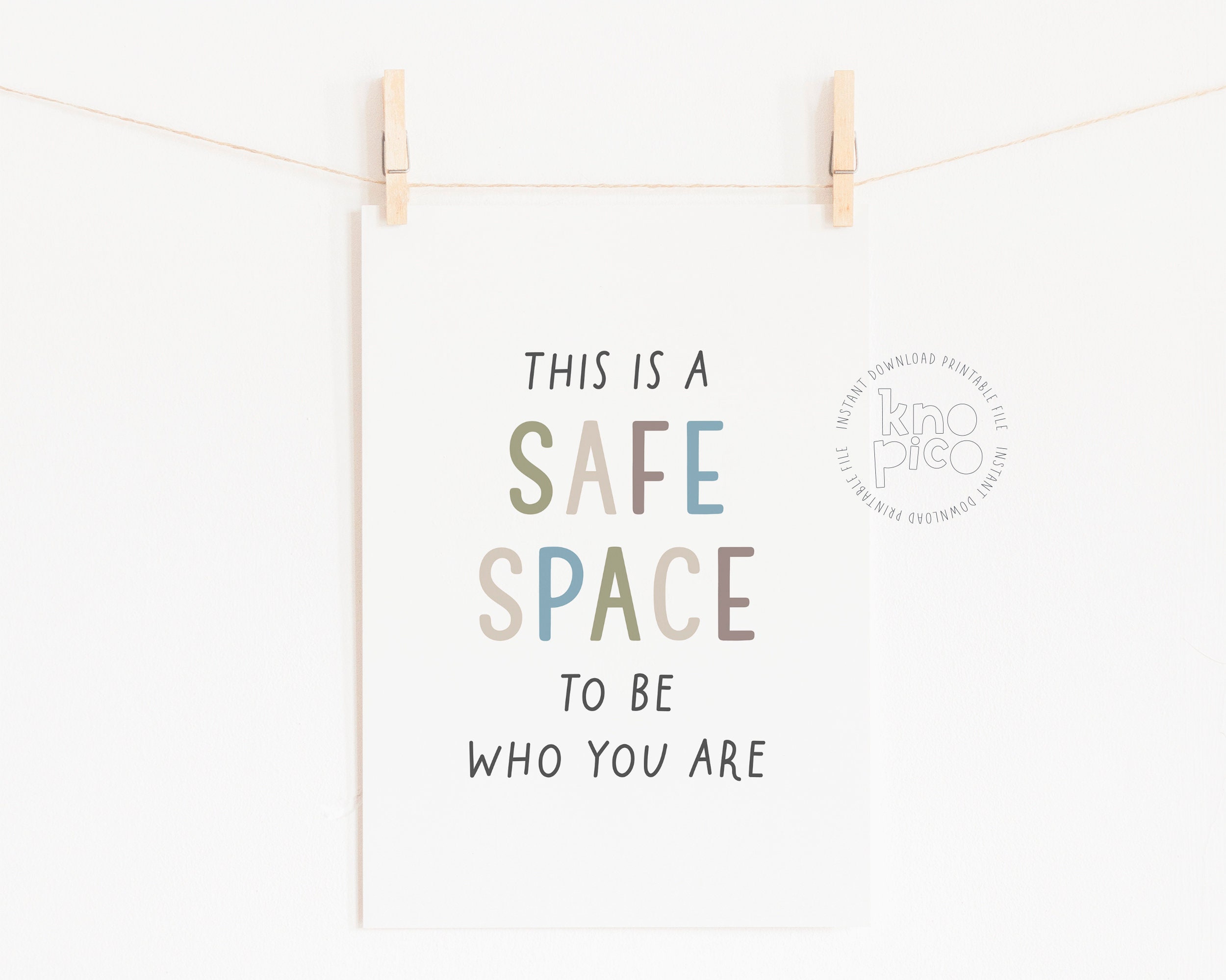 Safe Space Print for Kids | Feelings Poster and Learning Emotions ...