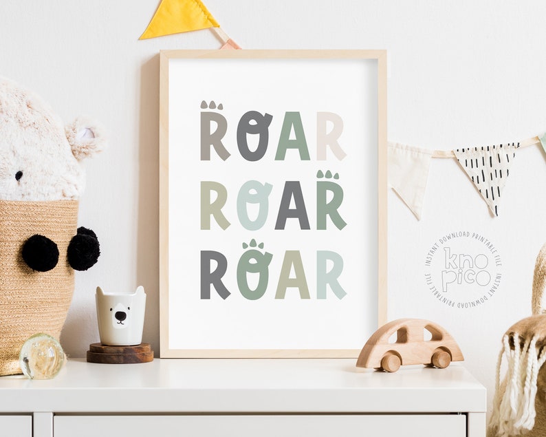 Roar Roar Roar! Adorable Dinosaur Poster Print | Perfect Decorations ...