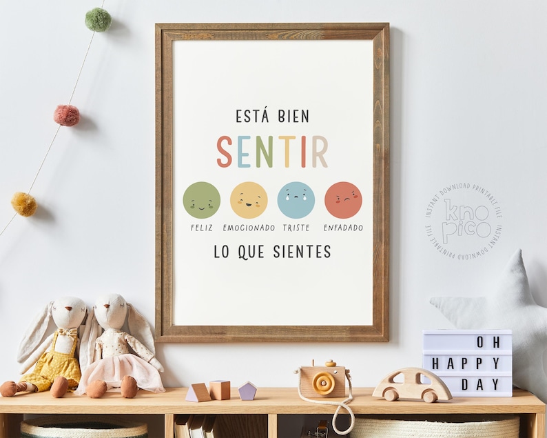 Spanish Emotional Regulation Poster for Kids: Mental Health Decor for ...