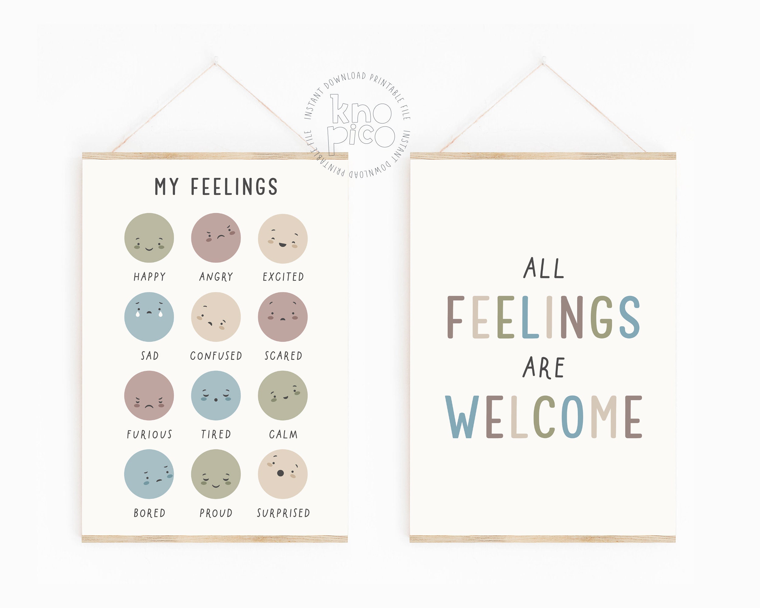 Set of Two Prints: Emotions Poster for Learning Feelings - Feel Your ...
