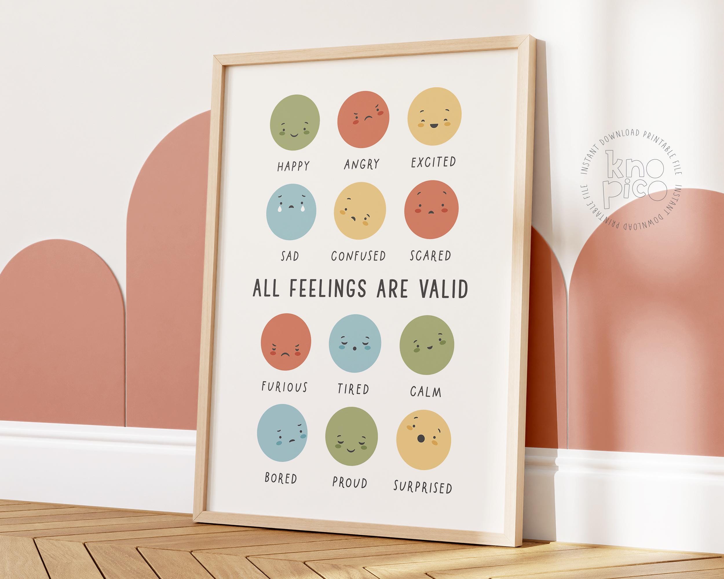 Rainbow Emotions Poster for Kids - Feelings Are Valid | Words of ...