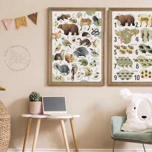 Learn the Alphabet Letters and Numbers to 10 With This Woodland Poster ...