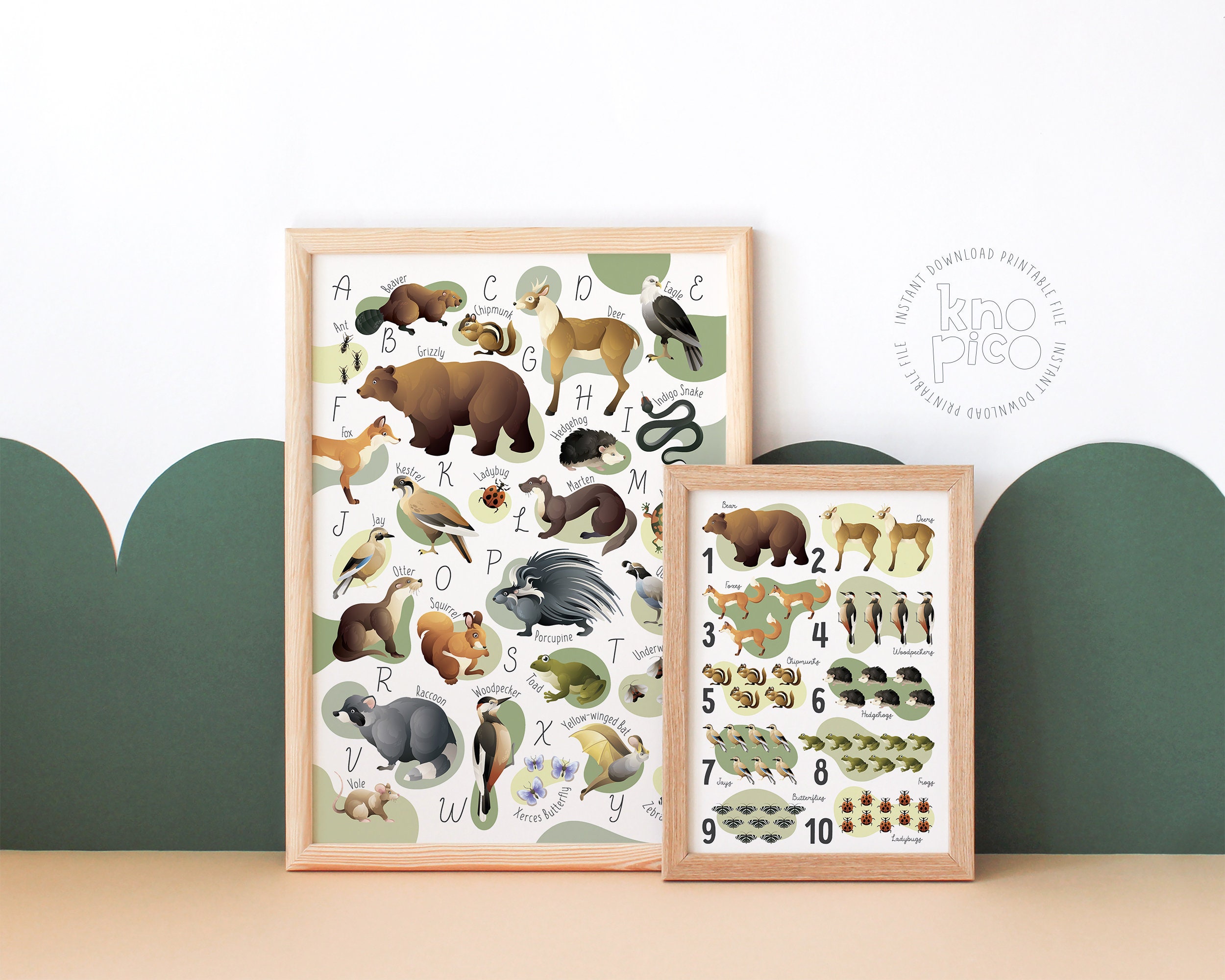 Learn the Alphabet Letters and Numbers to 10 With This Woodland Poster ...