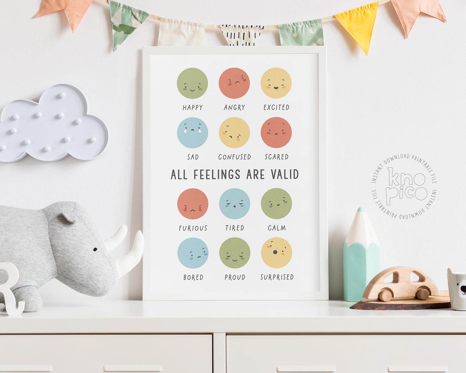 Rainbow Emotions Poster for Kids - Feelings Are Valid | Words of ...