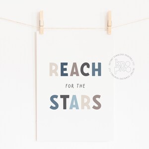 Reach for the Stars Inspirational Space-themed Toddler Room Poster ...