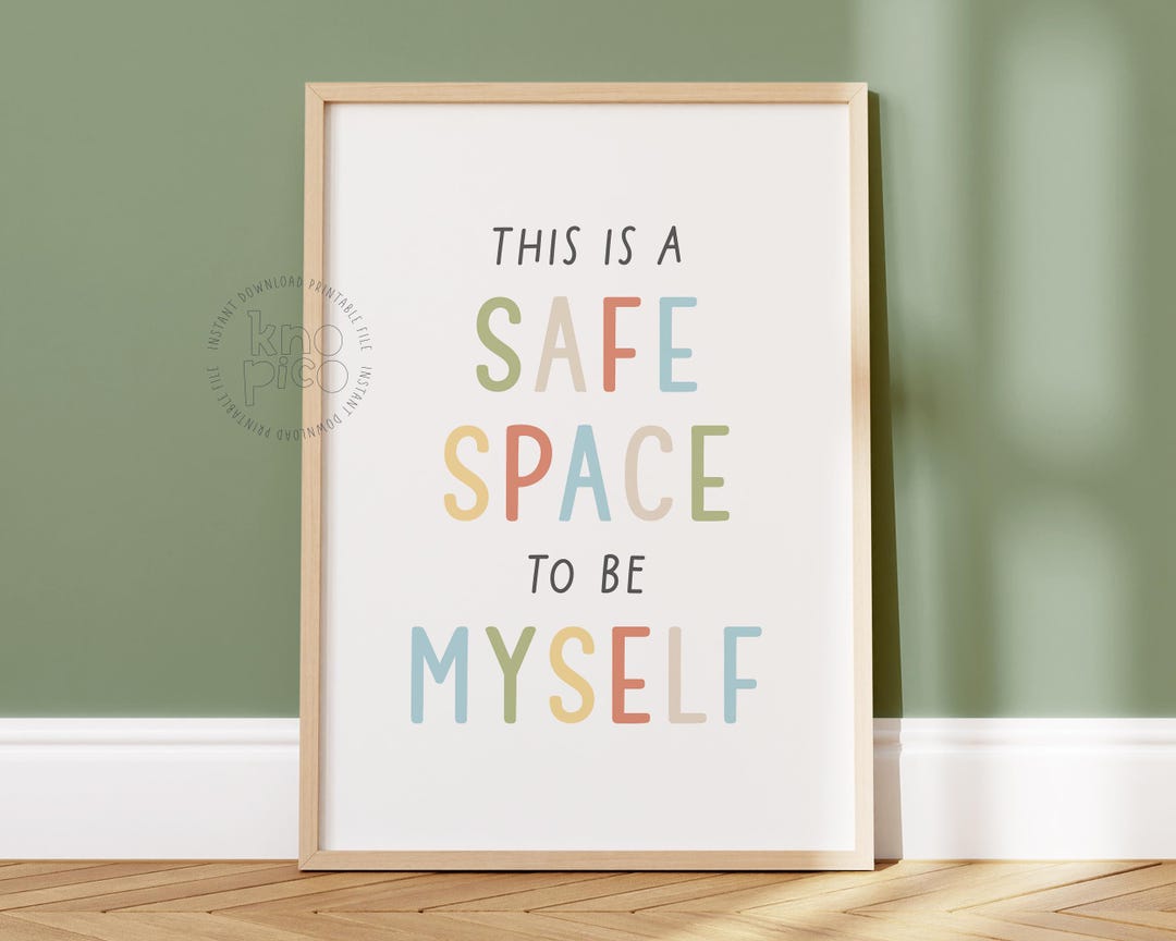 Safe Space Mindfulness Poster for Kids | Calm Down Corner Wall Art ...