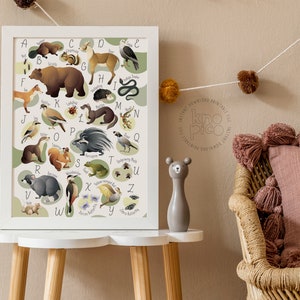 English Alphabet Poster With Woodland Creatures | Forest Animal ABC ...