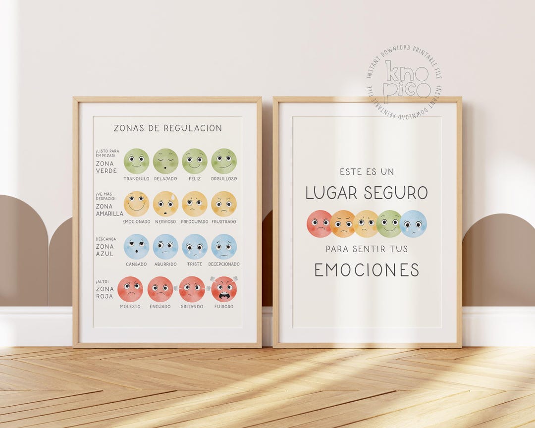 Zones of Regulation and Safe Space Poster: Spanish Therapy Tool and ...