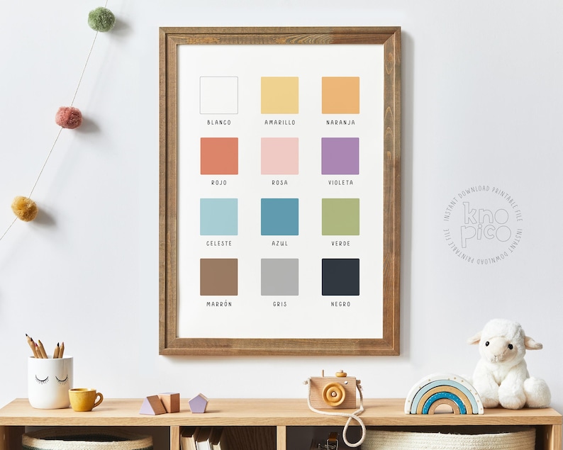 Primary Colors in Spanish Learning Poster for Kids | Educational ...