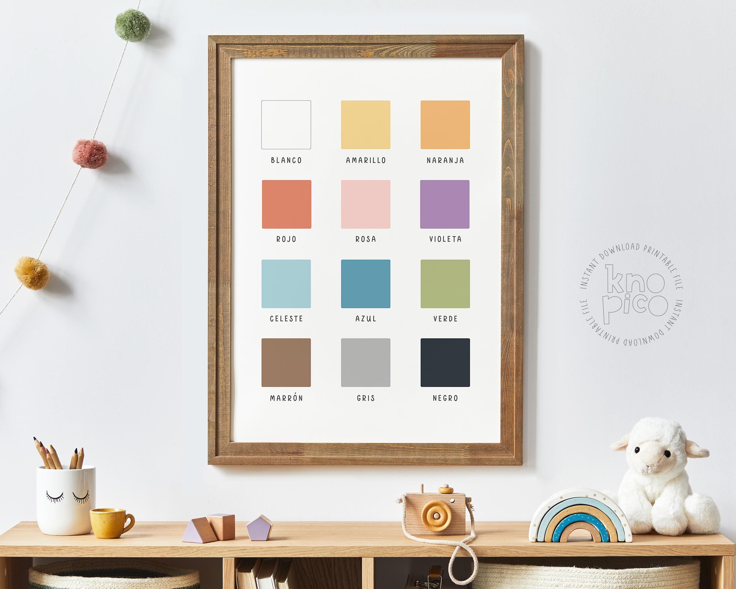 Primary Colors in Spanish Learning Poster for Kids | Educational ...