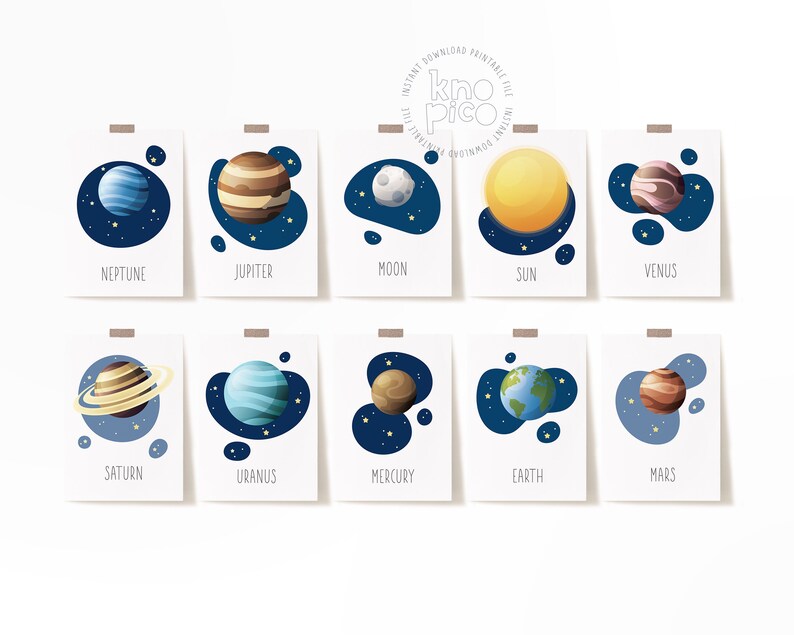 Flashcards Set for Early Education: Discover the Planets and Space ...