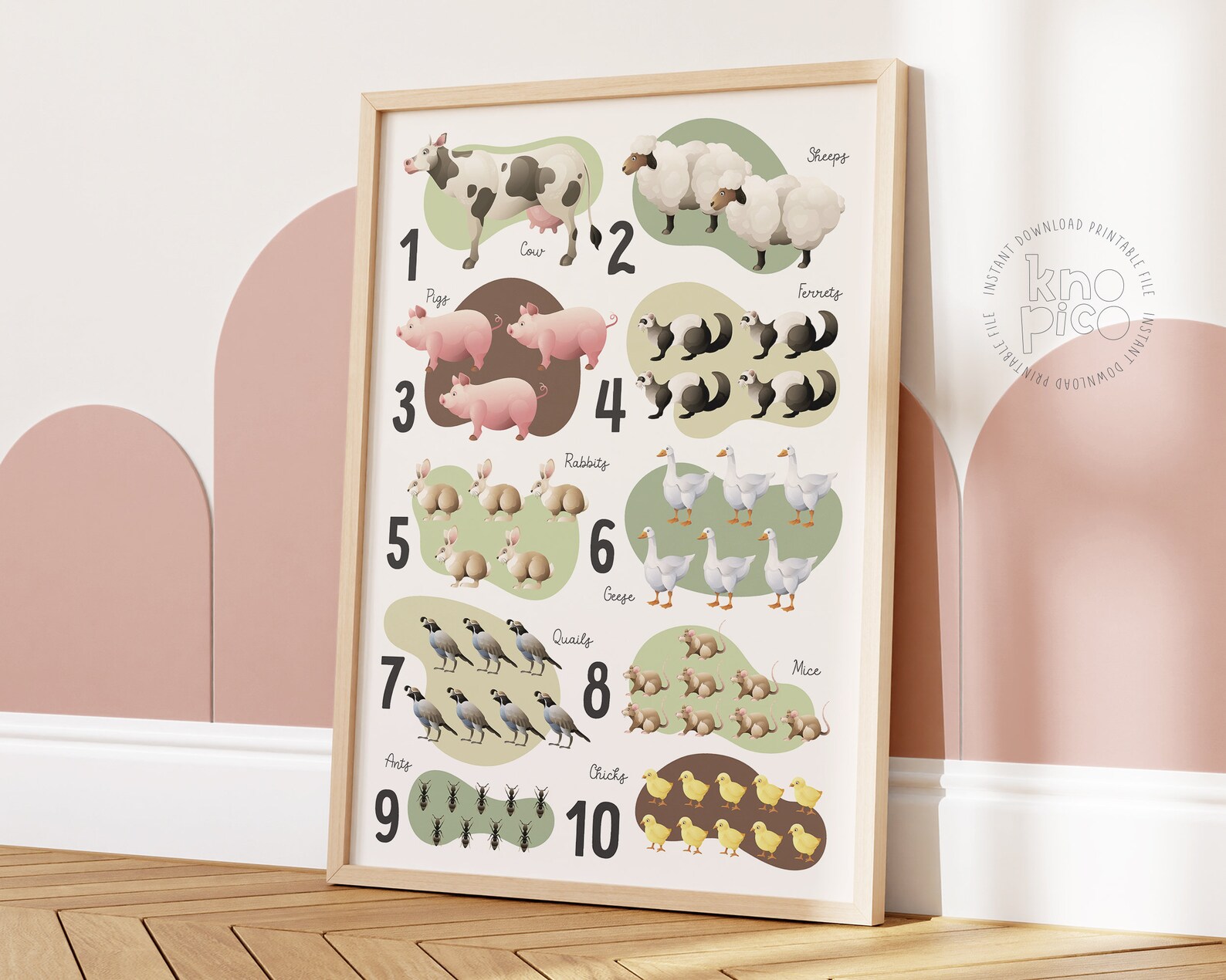 Farm Animal Numbers Poster | Homeschool Math Activities | Preschool ...