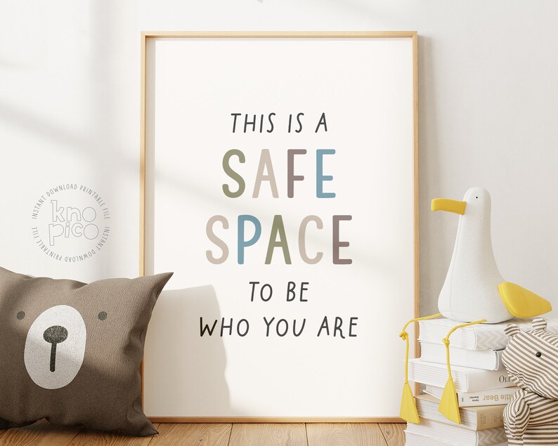 Safe Space Print for Kids | Feelings Poster and Learning Emotions ...