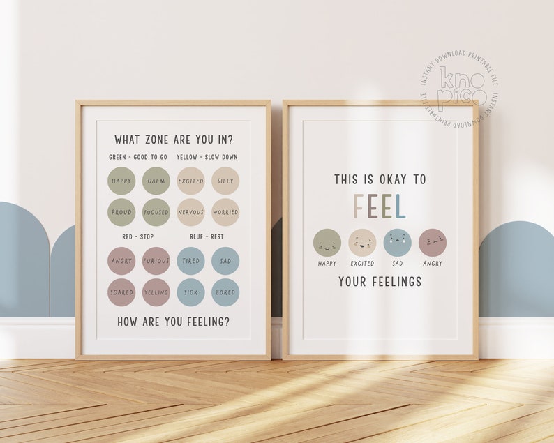 Emotions & Feelings Poster Set | Learning Emotions Chart for Kids ...