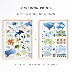 Ocean Animal ABC Poster for Marine-themed Playroom | Nautical Bedroom ...