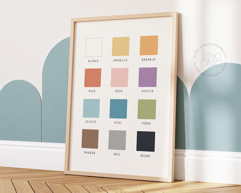 Primary Colors in Spanish Learning Poster for Kids | Educational ...