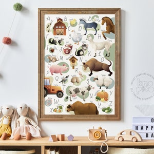 Learn the Alphabet and Numbers With This Set of Farm Animal Poster ...