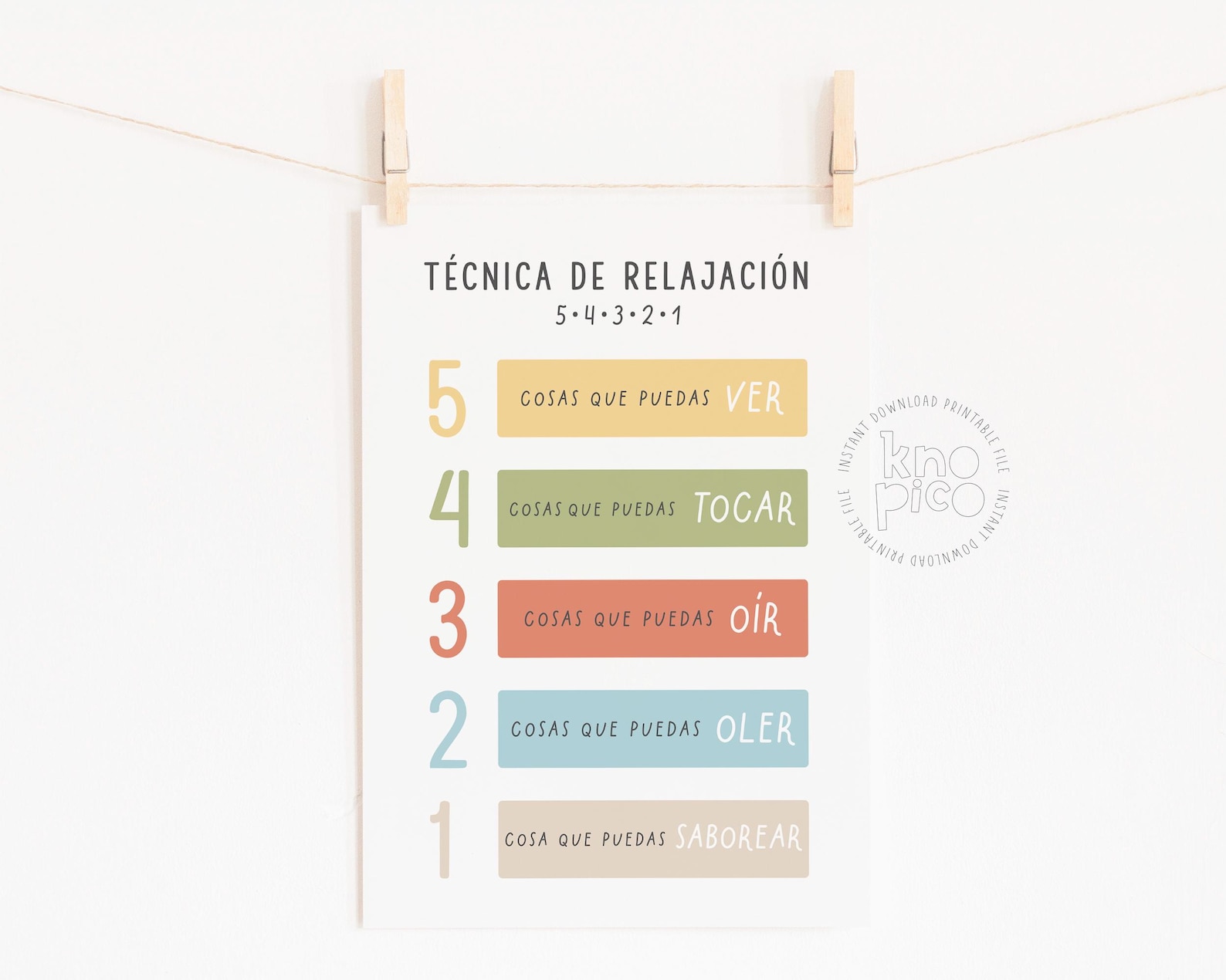 Spanish Grounding Techniques for Kids Mental Health Posters | 5 Senses ...