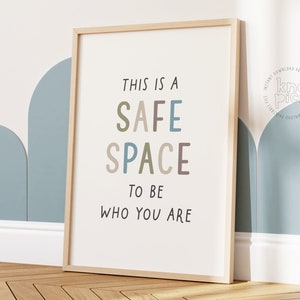 Safe Space Print for Kids | Feelings Poster and Learning Emotions ...