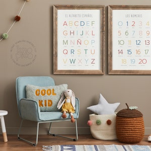 Aprende El Abecedario Y Números Hasta 20: Set De Pósters Educativos ...