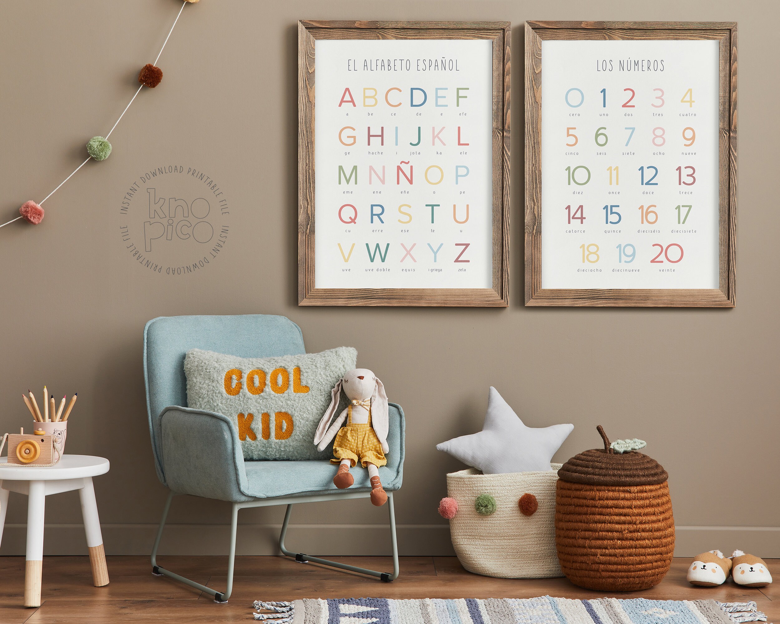 Aprende El Abecedario Y Números Hasta 20: Set De Pósters Educativos ...