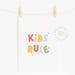 Kids Rule! Colorful Printable Poster | Rainbow Affirmations for ...