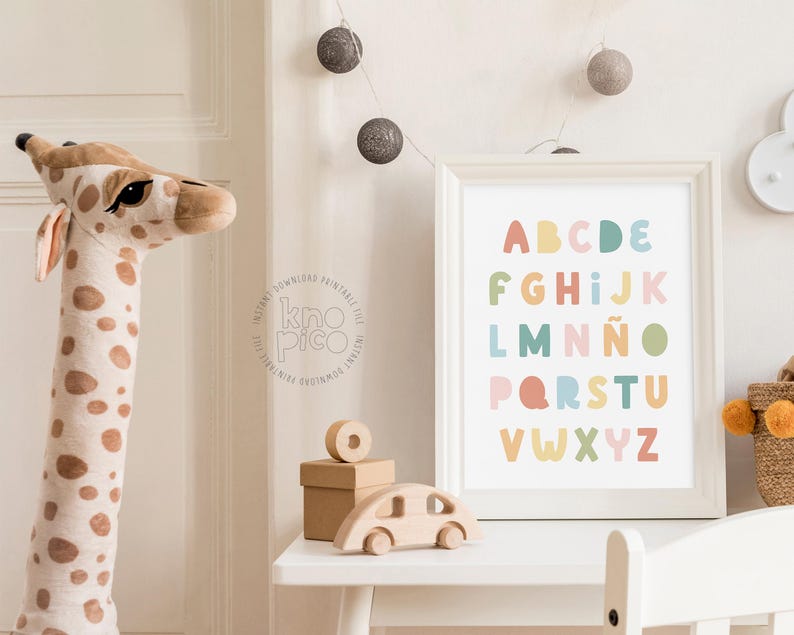 Rainbow Spanish Alphabet for Homeschool, Educational Nursery, and ...