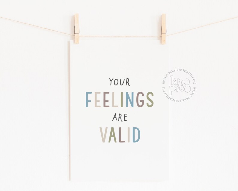 Your Feelings Are Valid: Emotions Poster for Kids | Learning Emotions ...