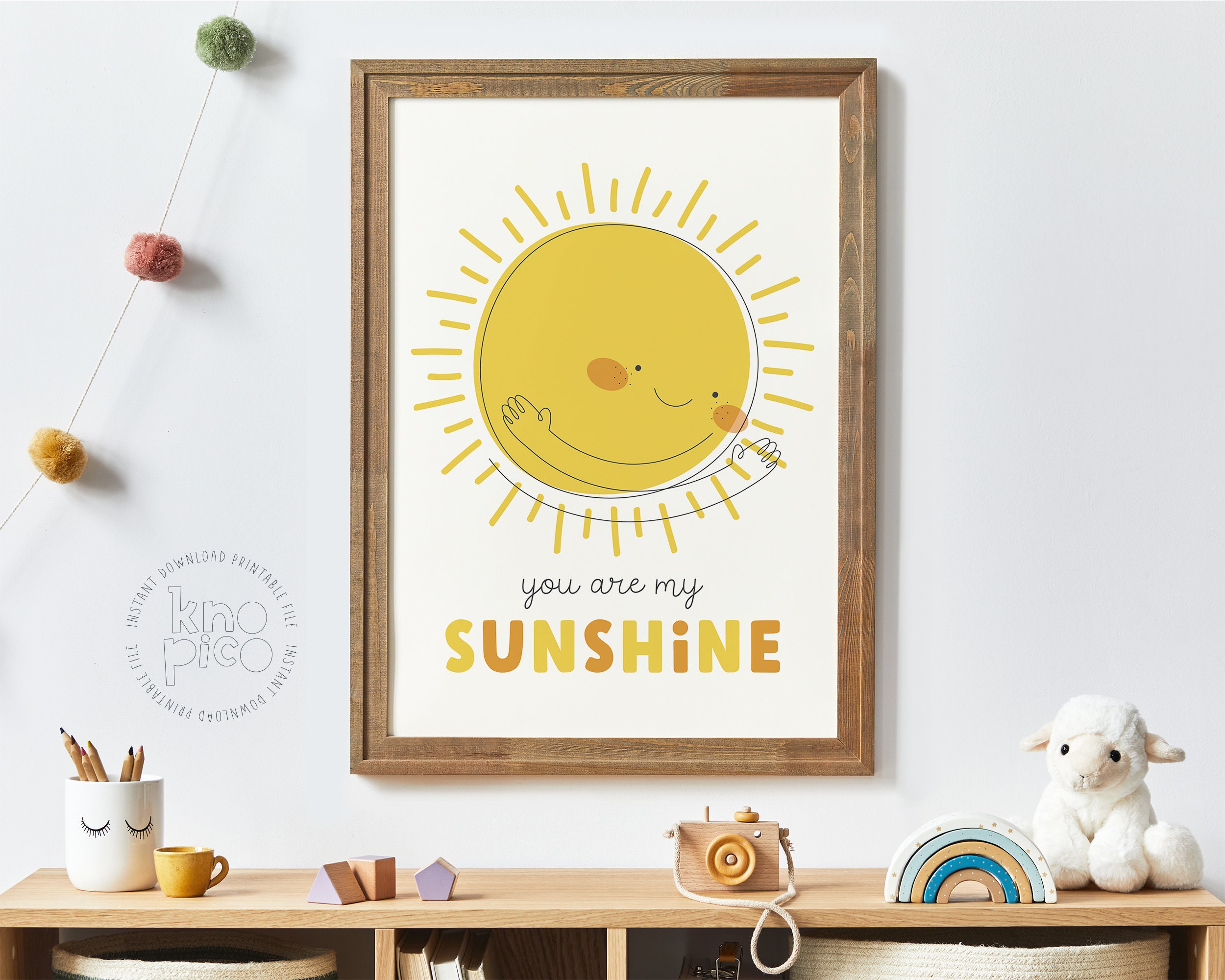 You Are My Sunshine Printable Cute Poster for Child's Playroom: Joyful ...