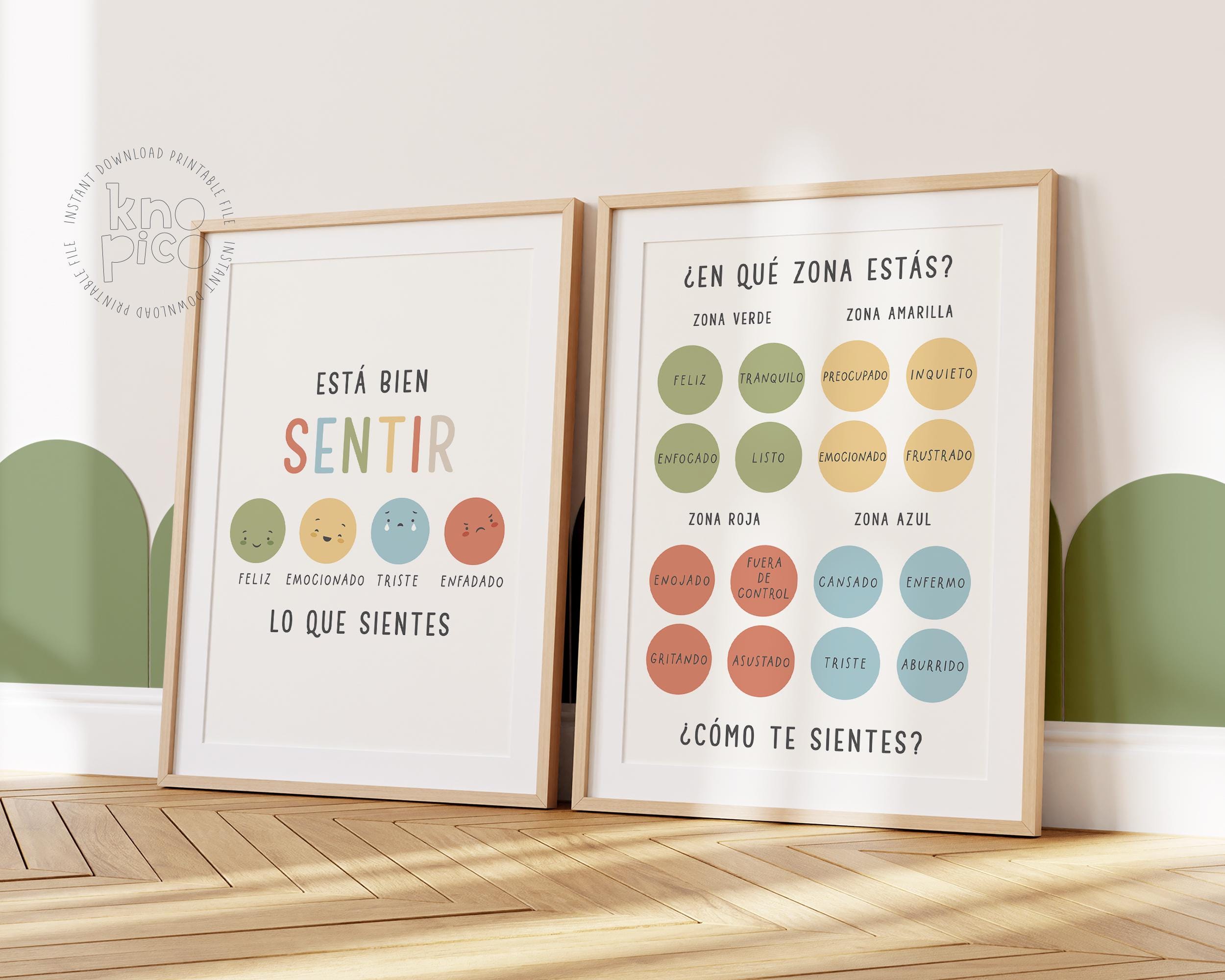 Spanish Kids Emotions Poster and Zones of Regulation | Set of Two ...