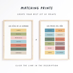 Days of the Week Poster: Educational Wall Art for Kids, Spanish ...
