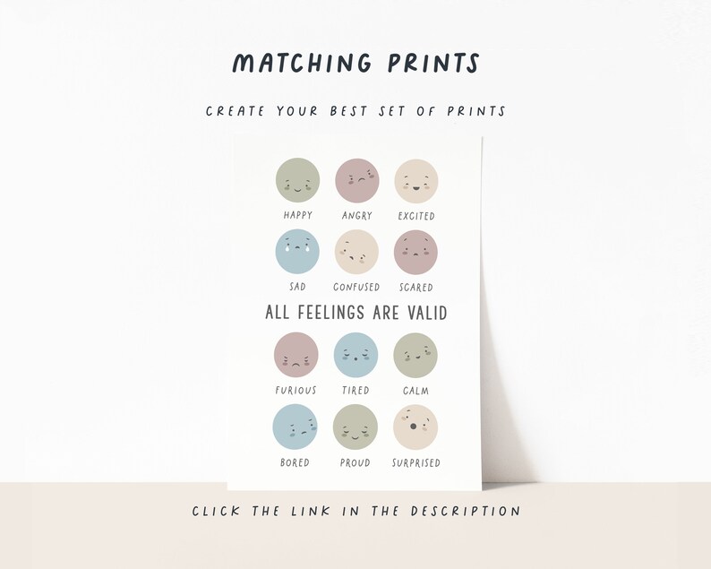 Set of Two Prints: Emotions Poster for Learning Feelings - Feel Your ...