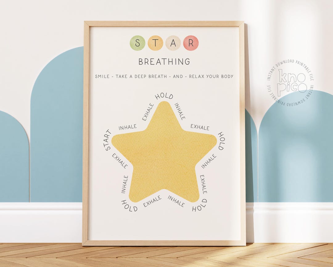 Star Breathing Poster for Kids Mindful Breathing | Breathing Techniques ...