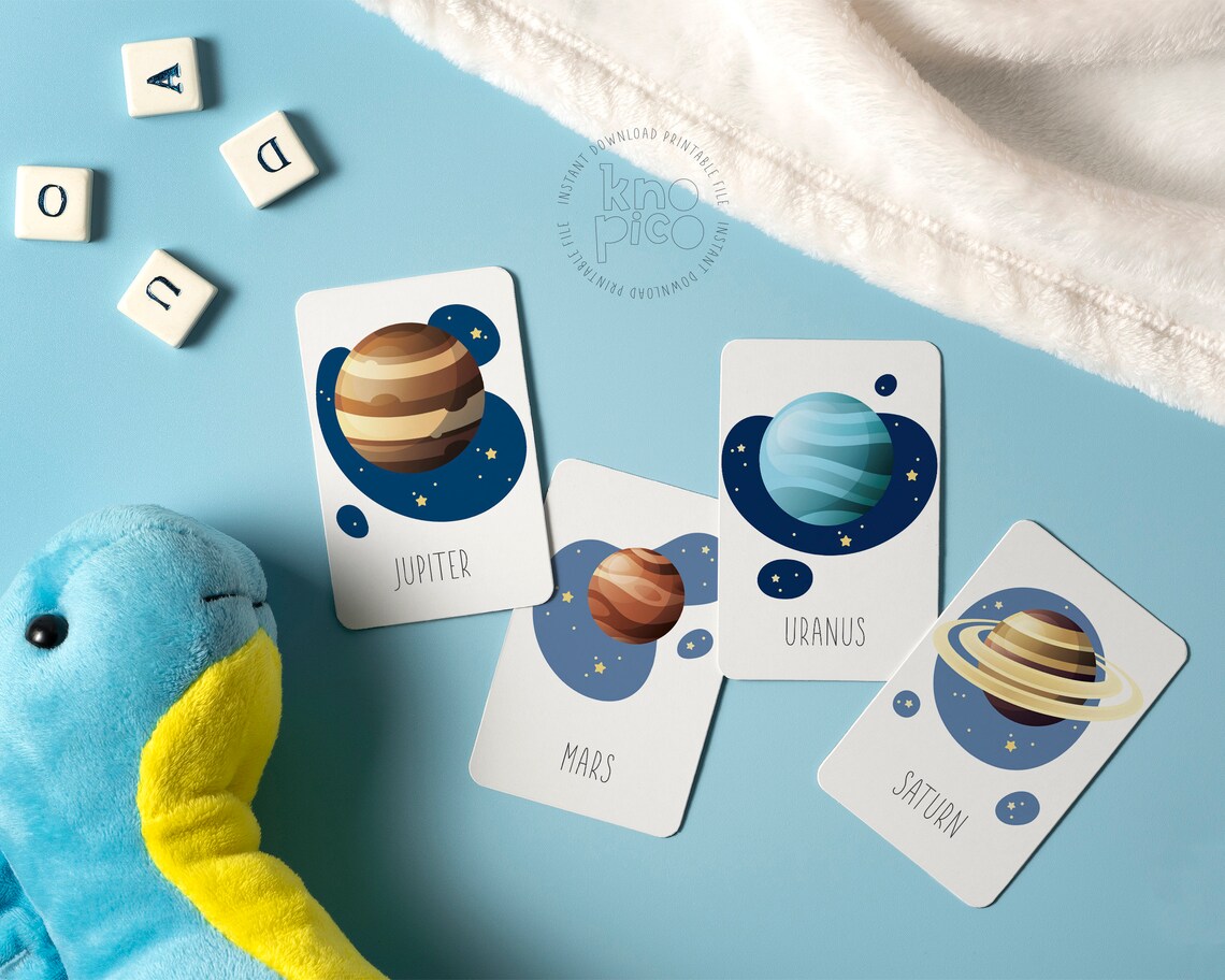 Flashcards Set for Early Education: Discover the Planets and Space ...