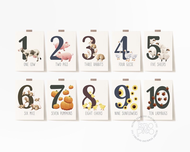 Learn the Alphabet and Numbers With This Set of Farm Animal Poster ...