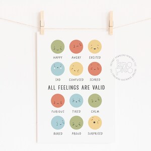 Rainbow Emotions Poster for Kids - Feelings Are Valid | Words of ...