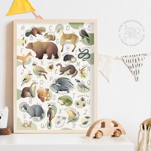 English Alphabet Poster With Woodland Creatures | Forest Animal ABC ...