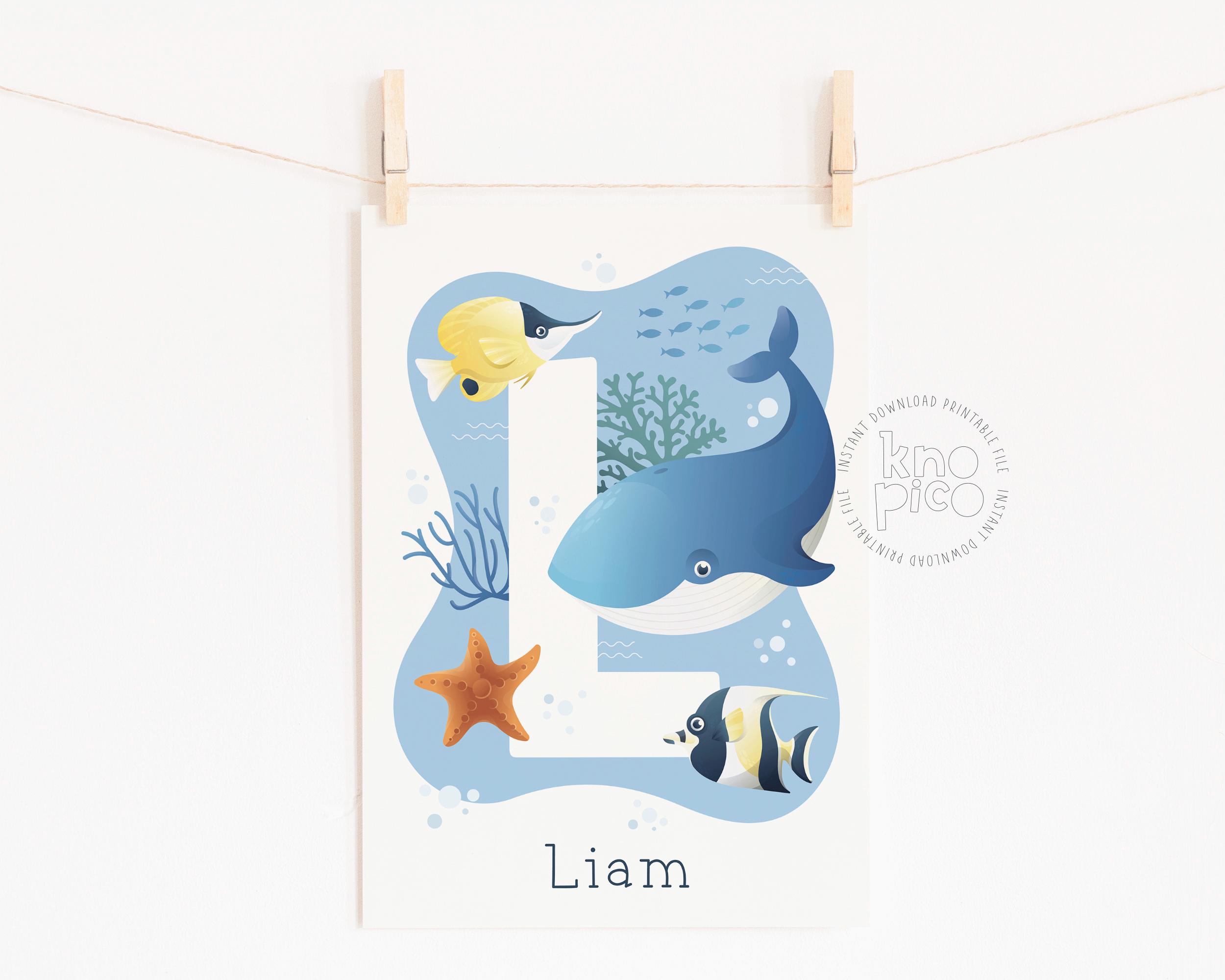 Custom Nursery Name Sign Printable Art for Kids Playroom | Personalized ...
