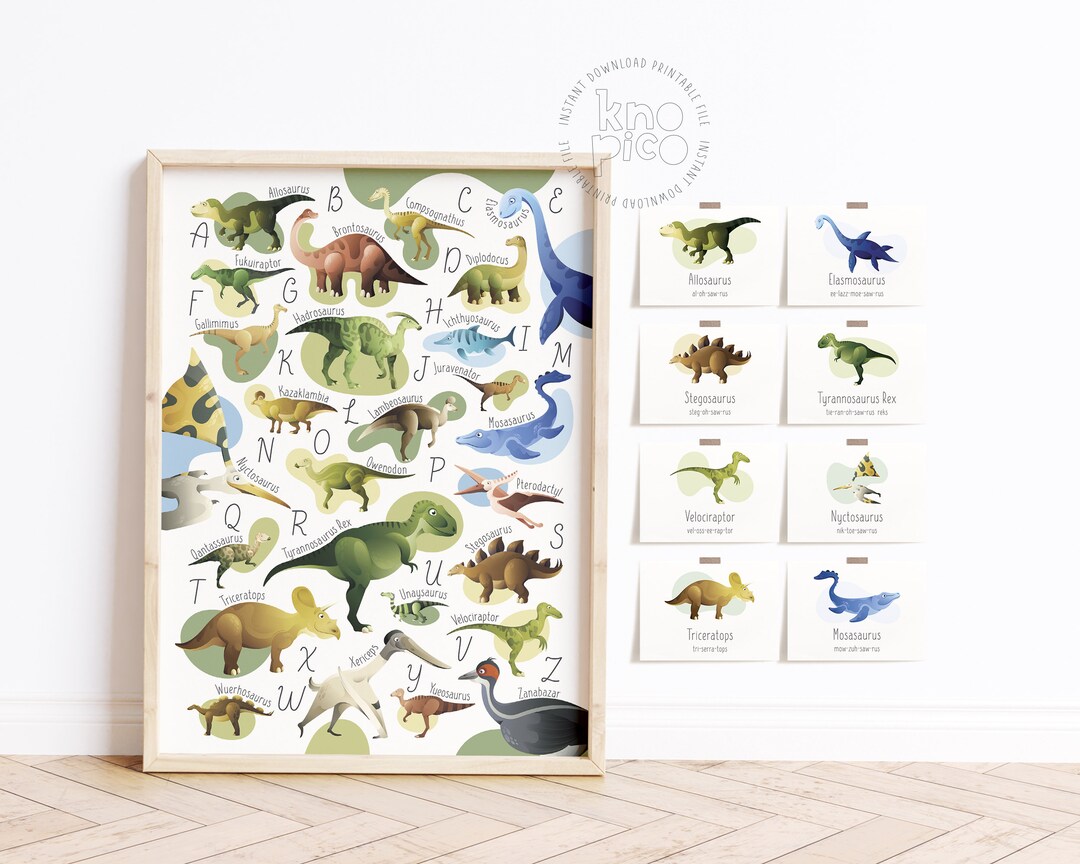 Jurassic World of Early Learning – Dinosaur Flashcards and ABC Poster ...