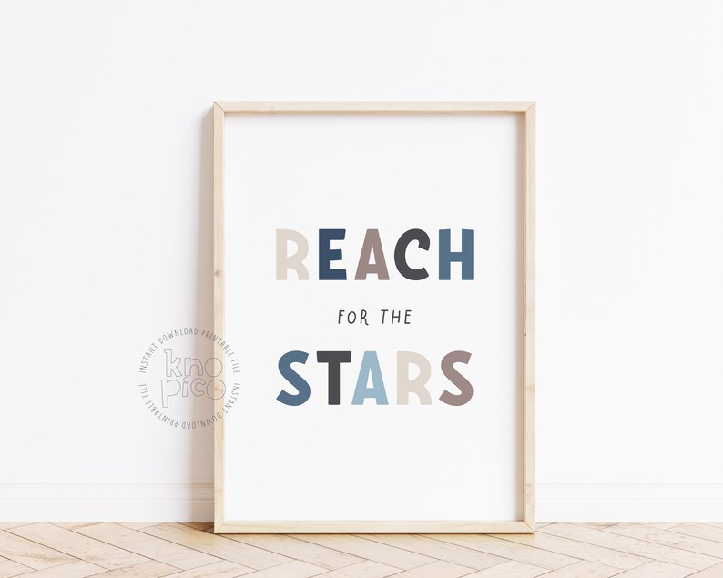 Reach for the Stars Inspirational Space-themed Toddler Room Poster ...