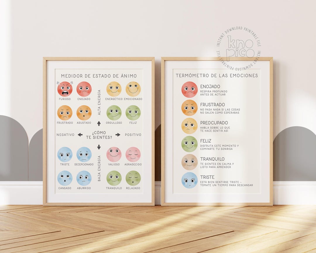 Spanish Mood Meter Poster and Feelings Thermometer: Kids Emotional ...